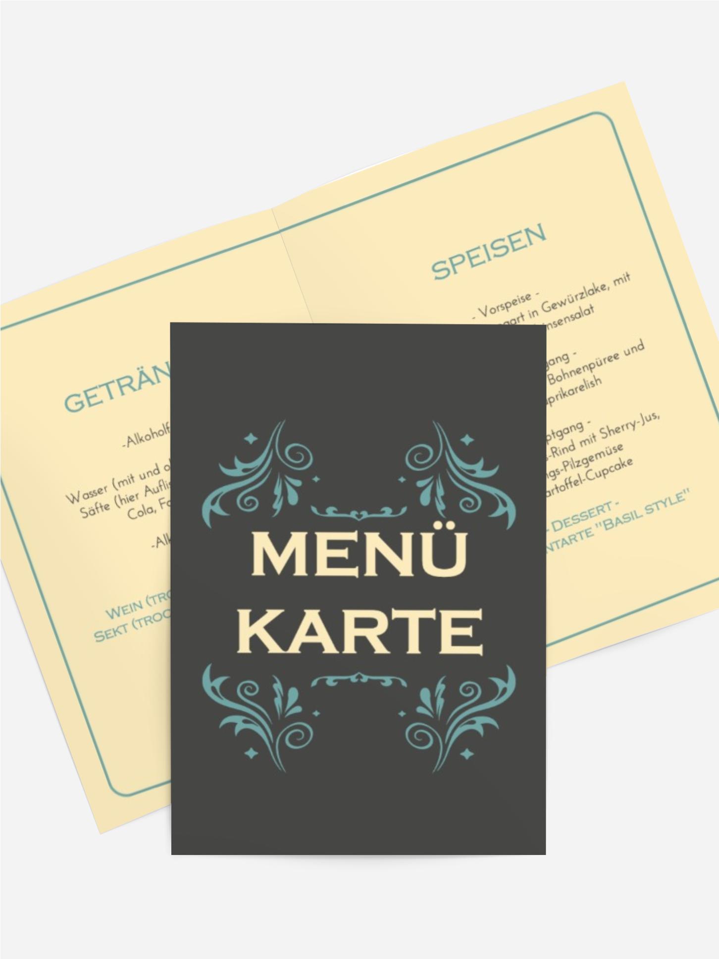 Menükarte Geburtstag Aufsteigender Rock'n'Roll | Kartenmanufaktur